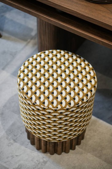 Oreo Stool Petite – Modern Accent Stool with Wooden Base | NicChris ...